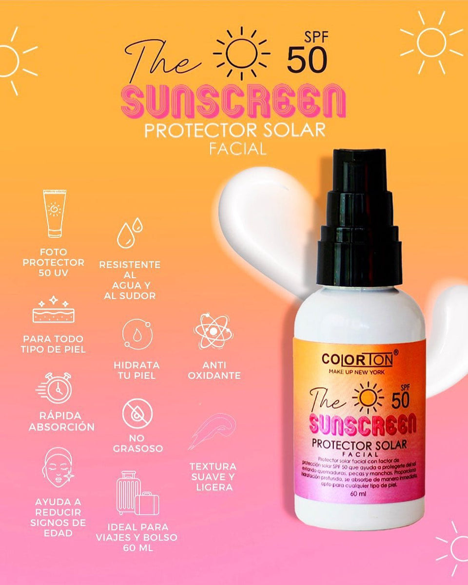 PROTECTOR SOLAR FACIAL THE SUNSCREEN 50 SPF COLORTON – Moca Cosméticos